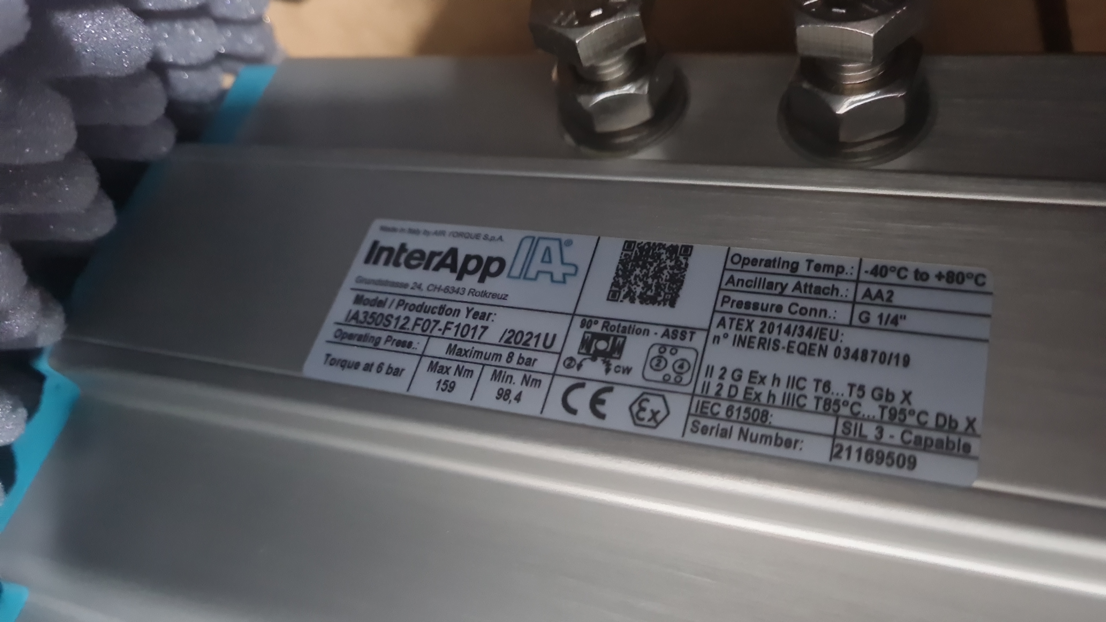 Interapp B30100.33-2BE.4GT.TS + IA350S12.F07-F1014 Actuator +butterfly ...