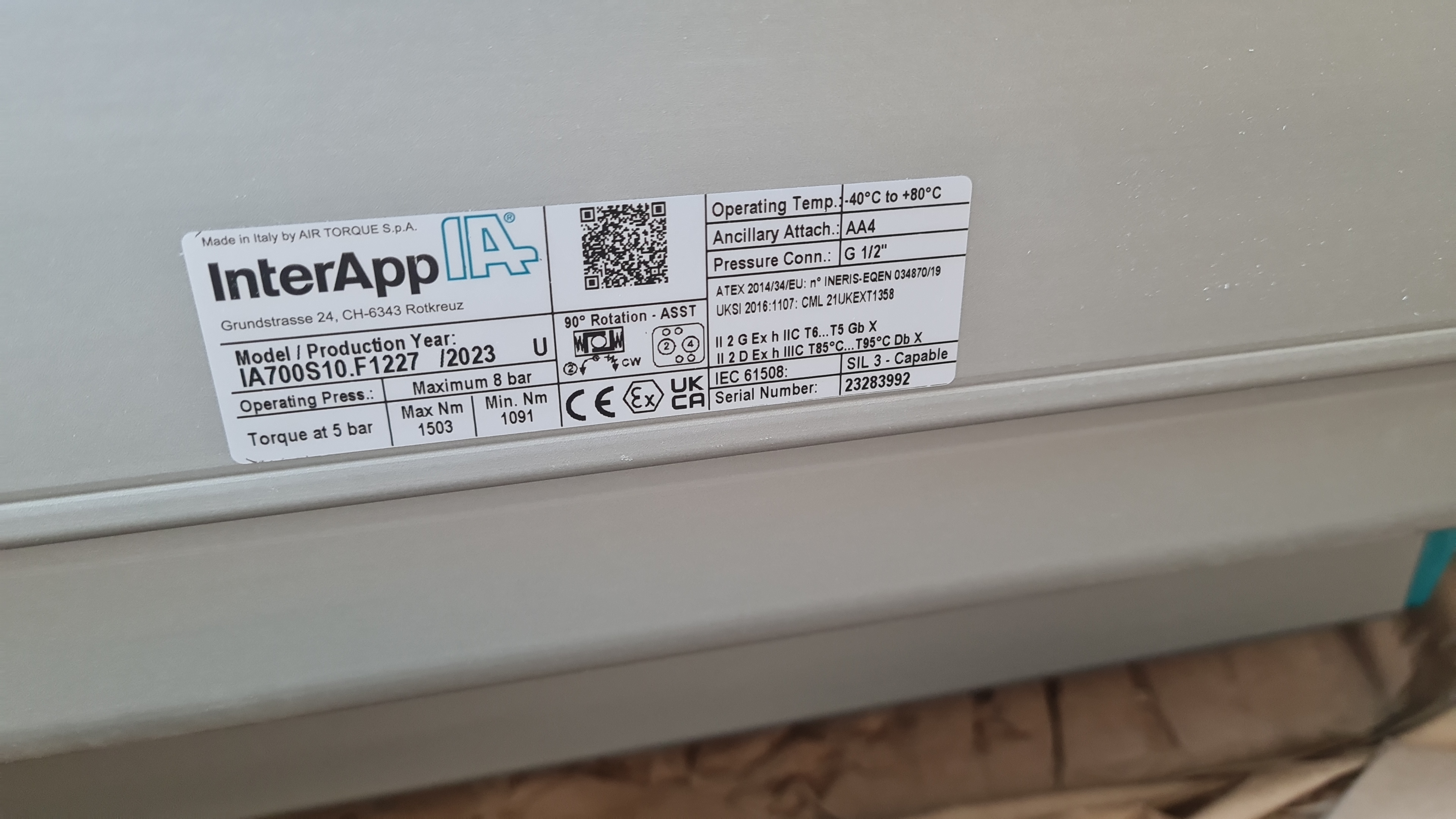 Interapp IA700S10.F1227 Pneumatic Actuator - Interapp | Imtek ...