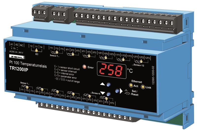 Ziehl TR 1200 IP // Part No T224078 Temperature Measurement Pt 100 ...